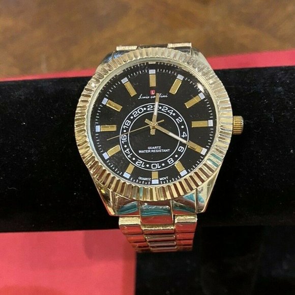 Luis Cardini | Accessories | Luis Cardini Mens Gold Tone Quartz Watch ...